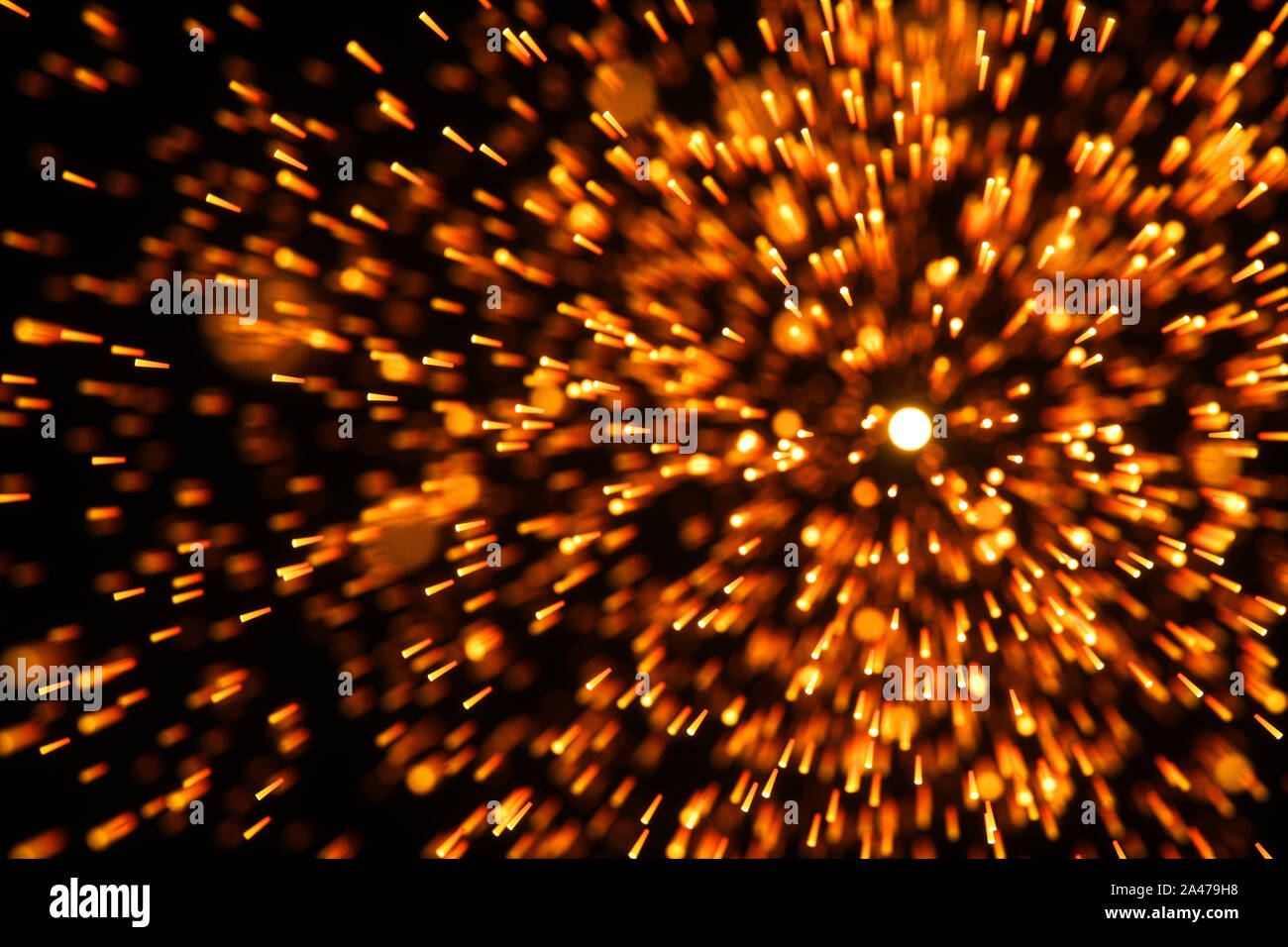Flowing and glowing particles with dark background, 3d rendering ...