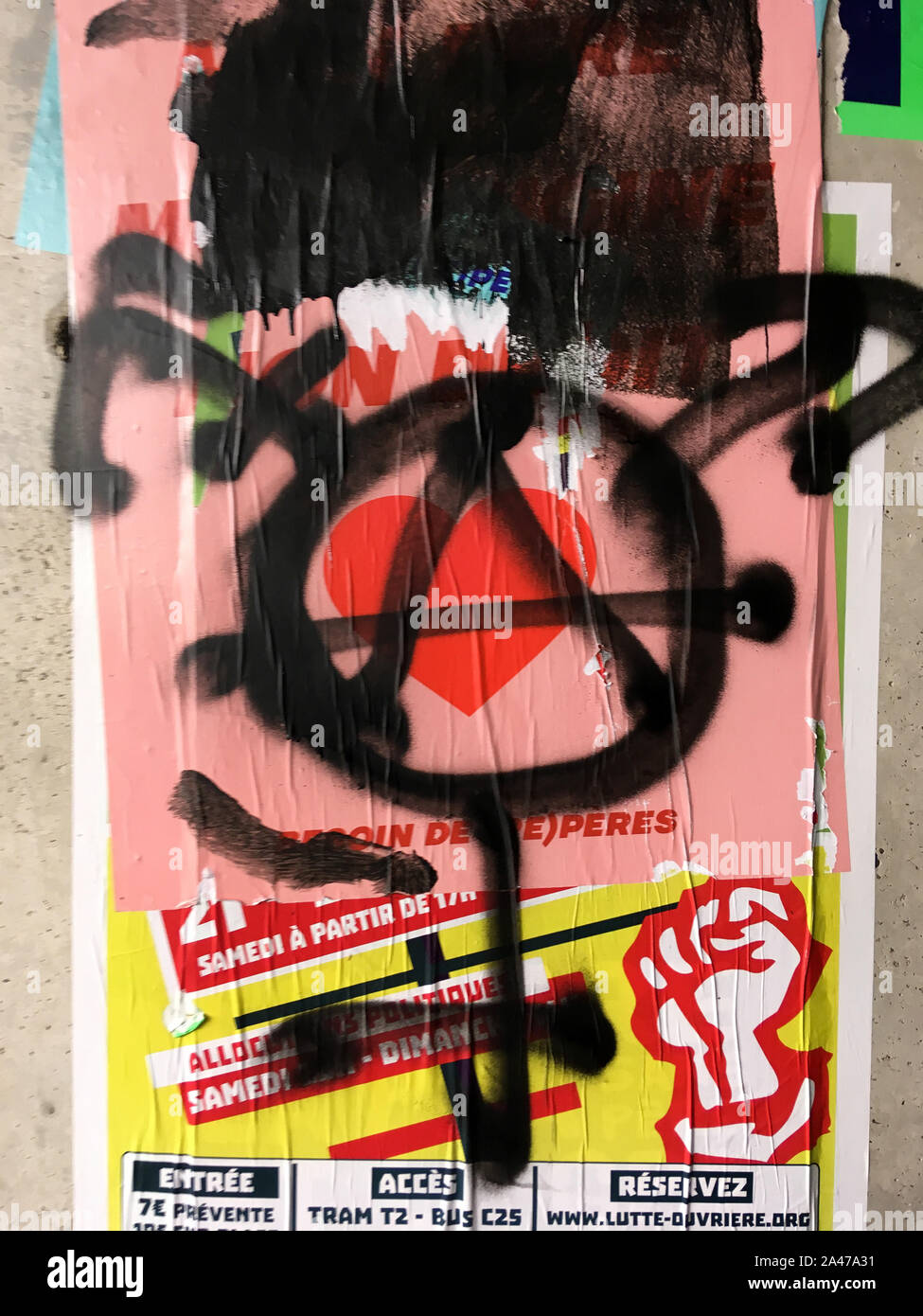 Pro-PMA (Medically assisted procreation) graffitis, Lyon, France Stock ...