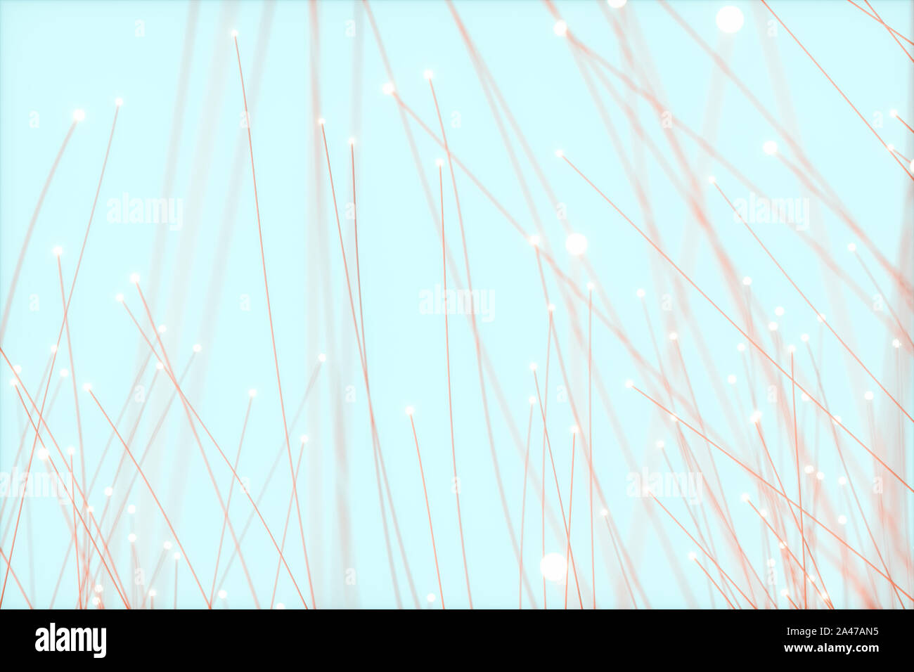 Flowing particles lines with white background, 3d rendering. Computer ...