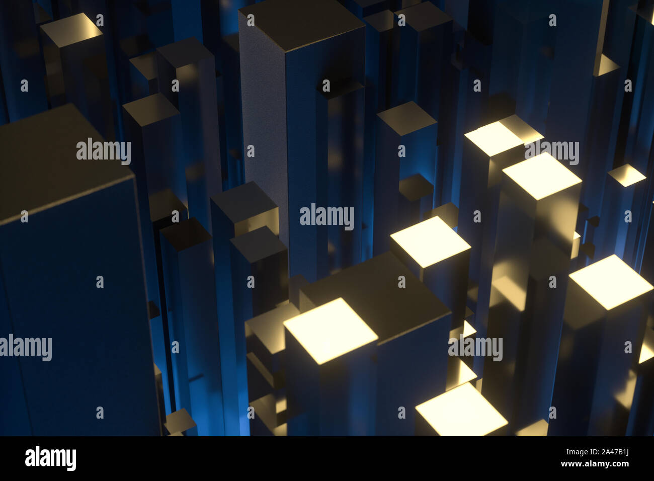 technical scene made up of repetitive columns, 3d rendering Stock Photo ...