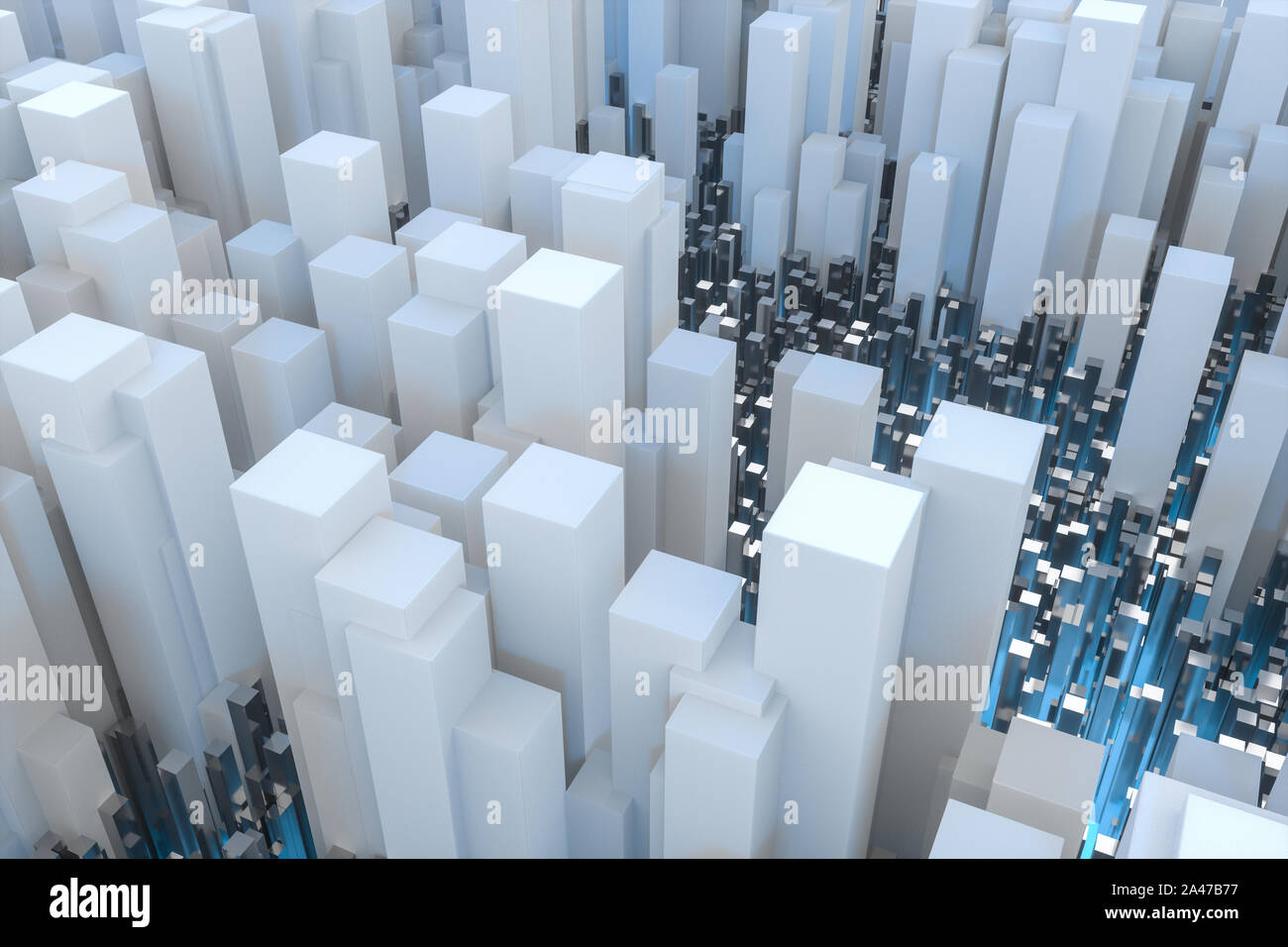technical scene made up of repetitive columns, 3d rendering Stock Photo ...