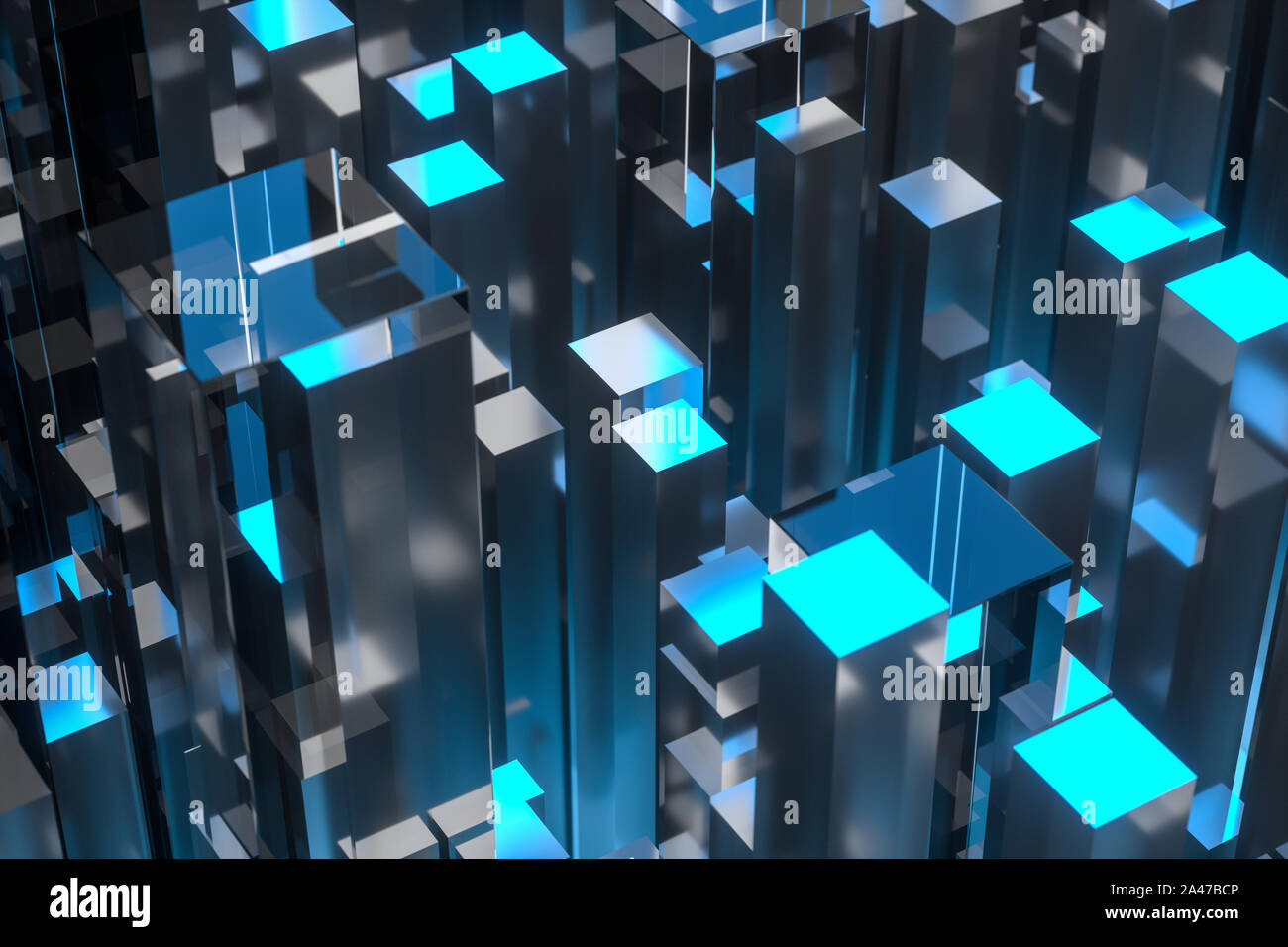 technical scene made up of repetitive columns, 3d rendering Stock Photo ...