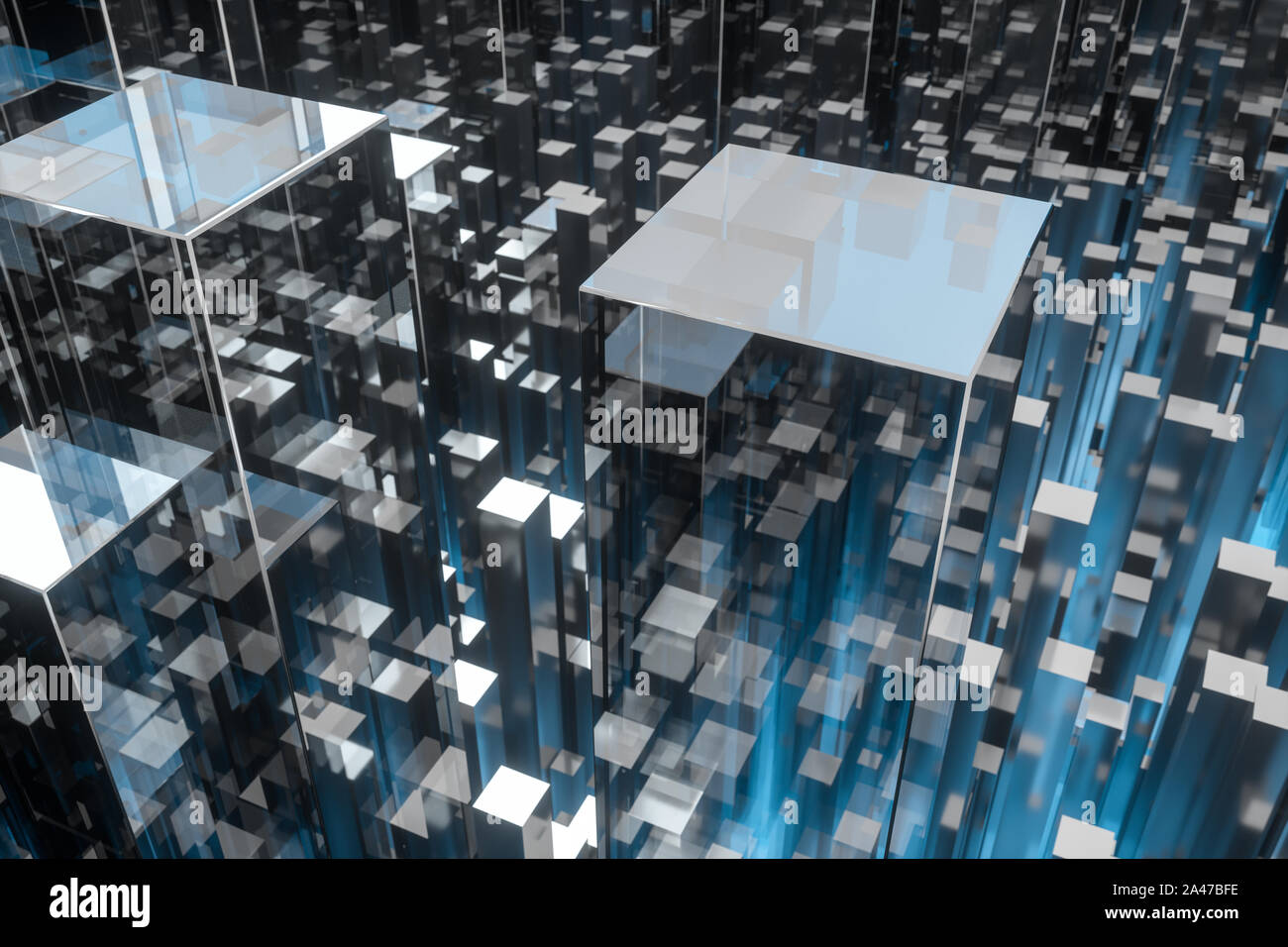 technical scene made up of repetitive columns, 3d rendering Stock Photo ...