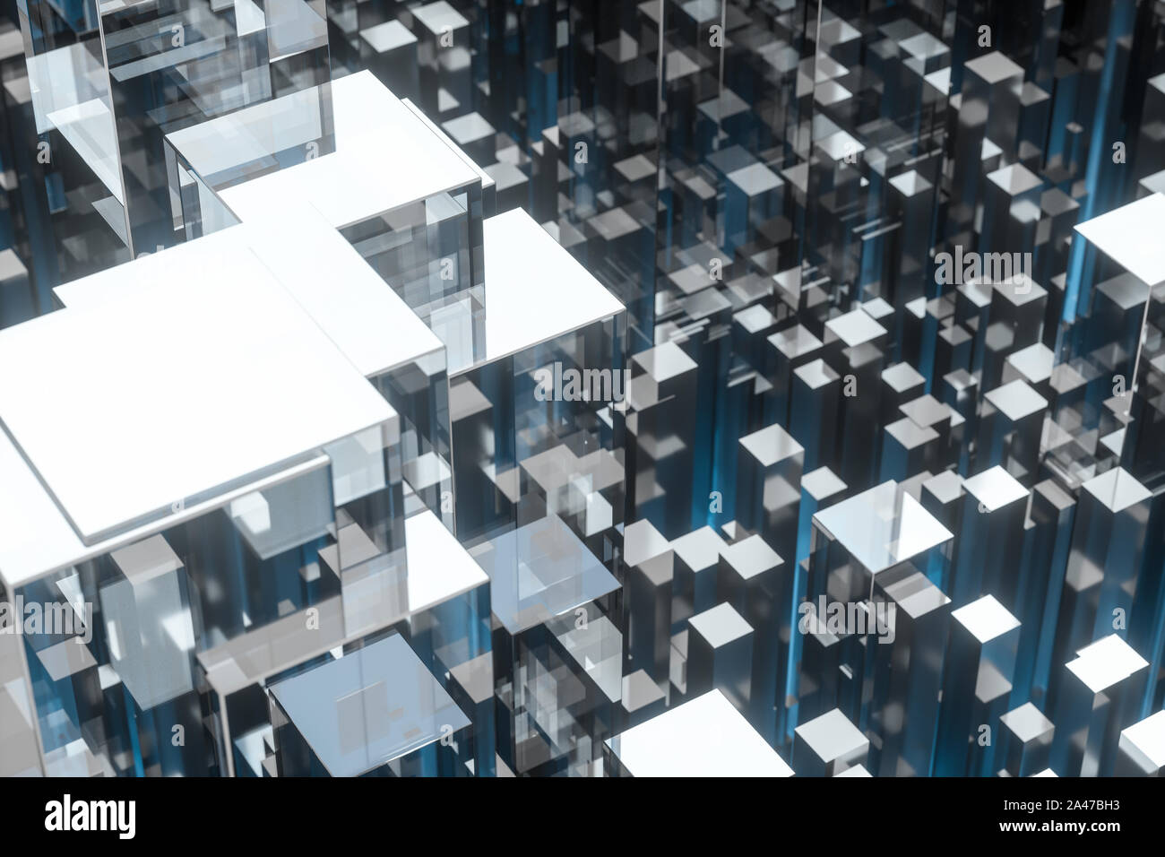 technical scene made up of repetitive columns, 3d rendering Stock Photo ...