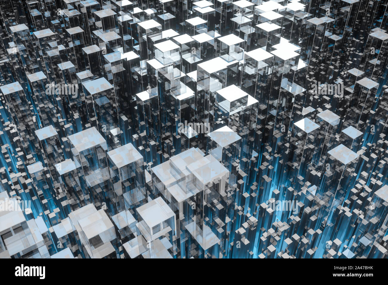 technical scene made up of repetitive columns, 3d rendering Stock Photo ...