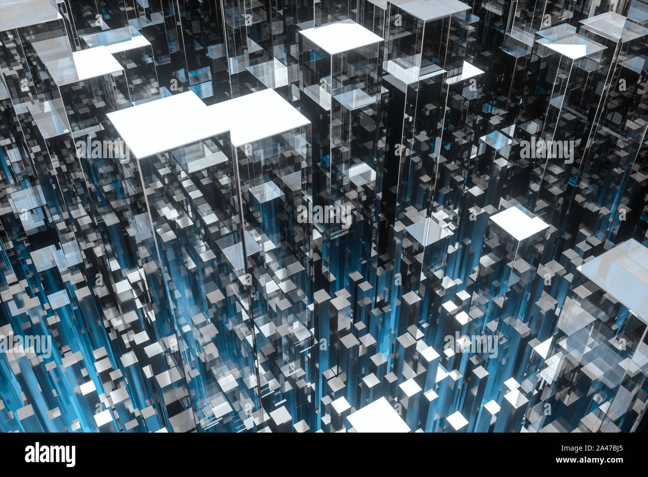 technical scene made up of repetitive columns, 3d rendering Stock Photo ...