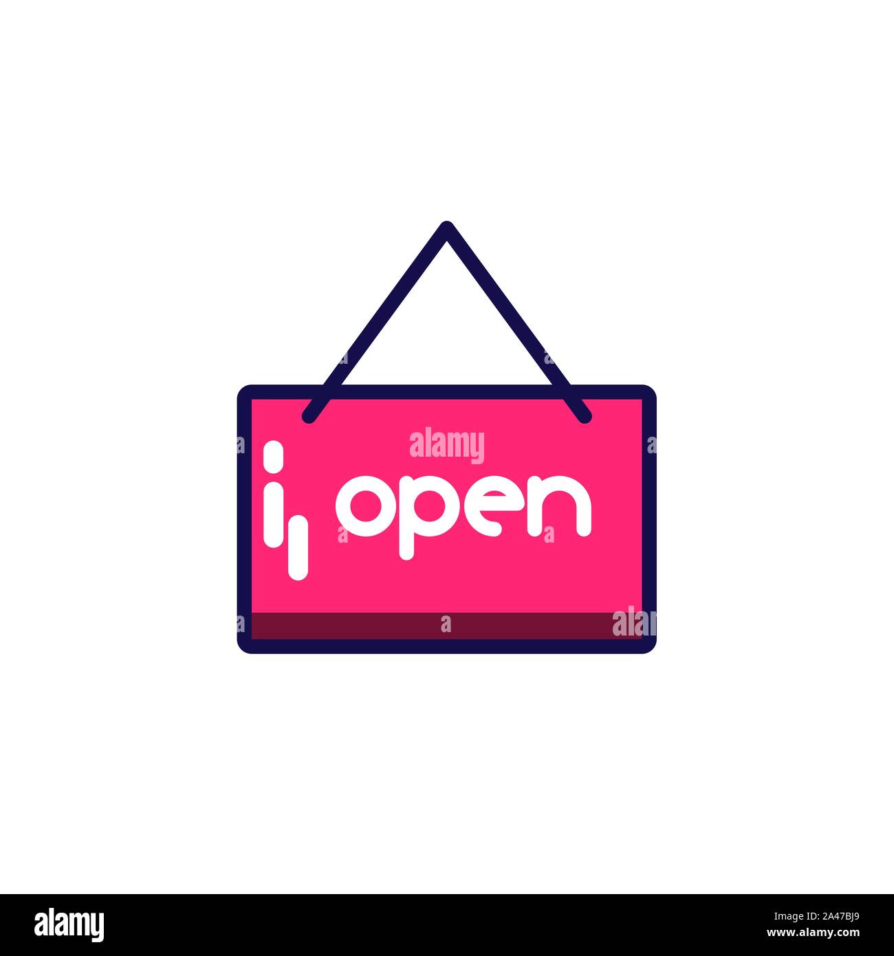 sign hanging with label open in white background Stock Vector Image ...