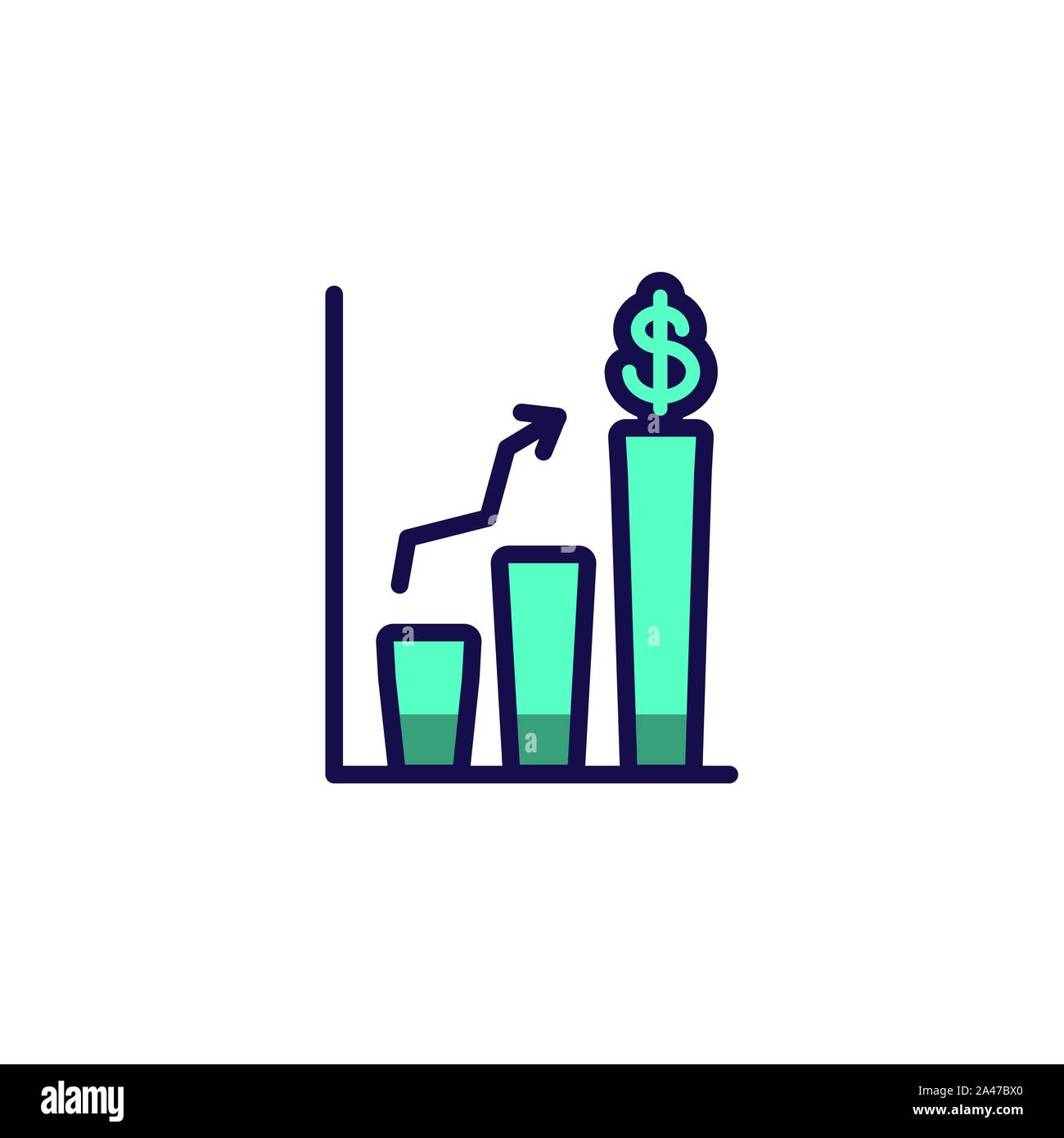 graph with arrow in white background vector illustration design Stock ...