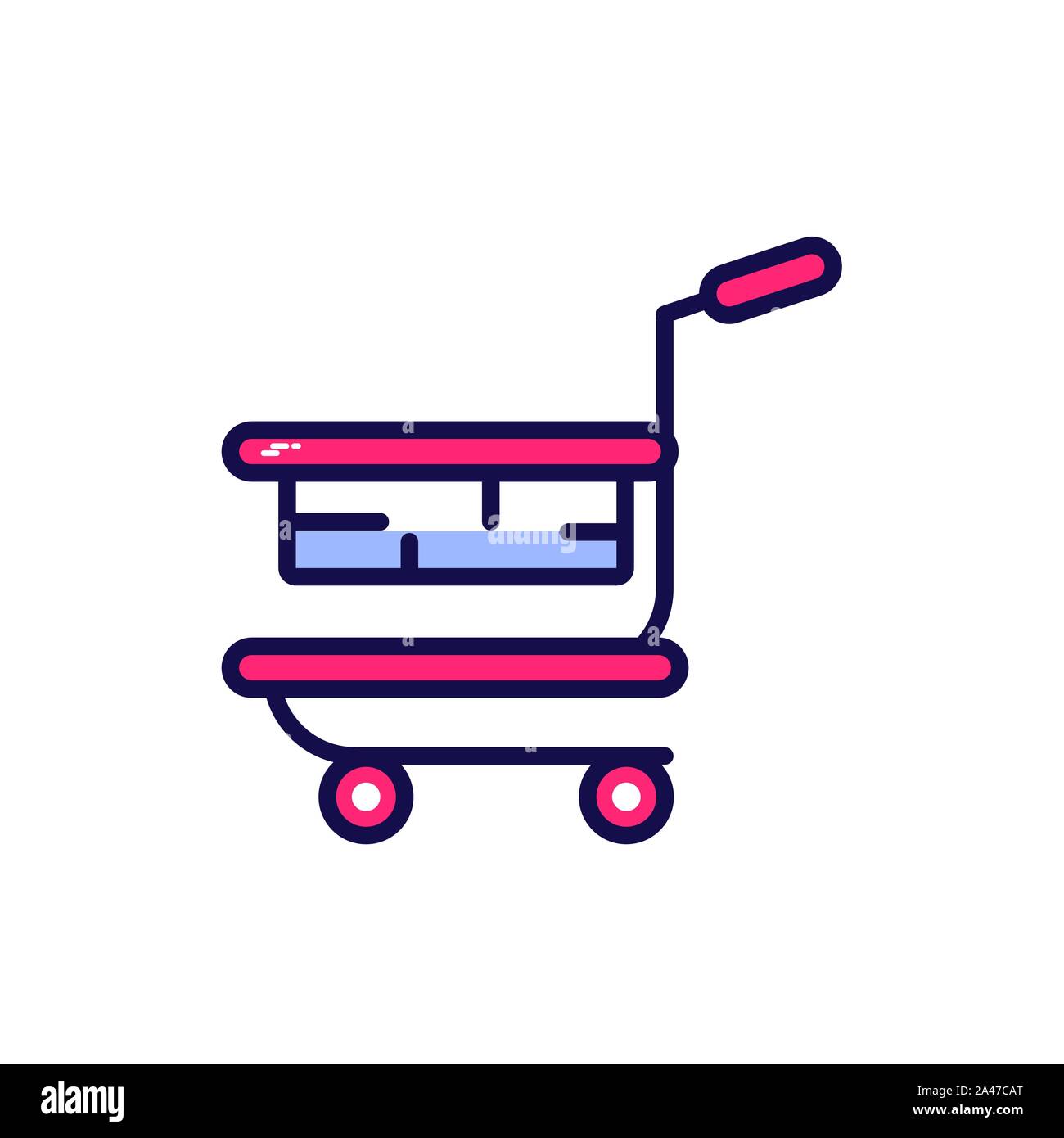 shopping cart on white background vector illustration design Stock ...