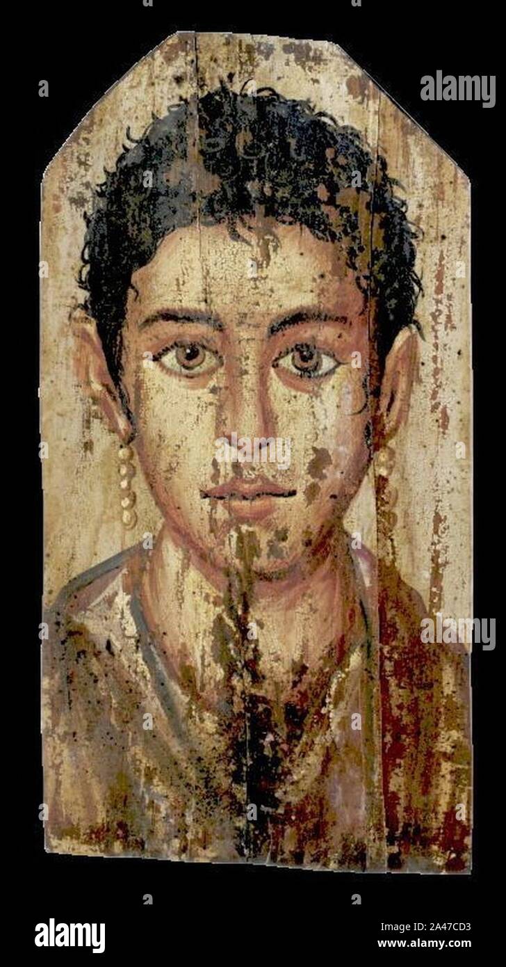 Fayum mummy portrait, female (late 1st century), Sotheby's Stock Photo ...