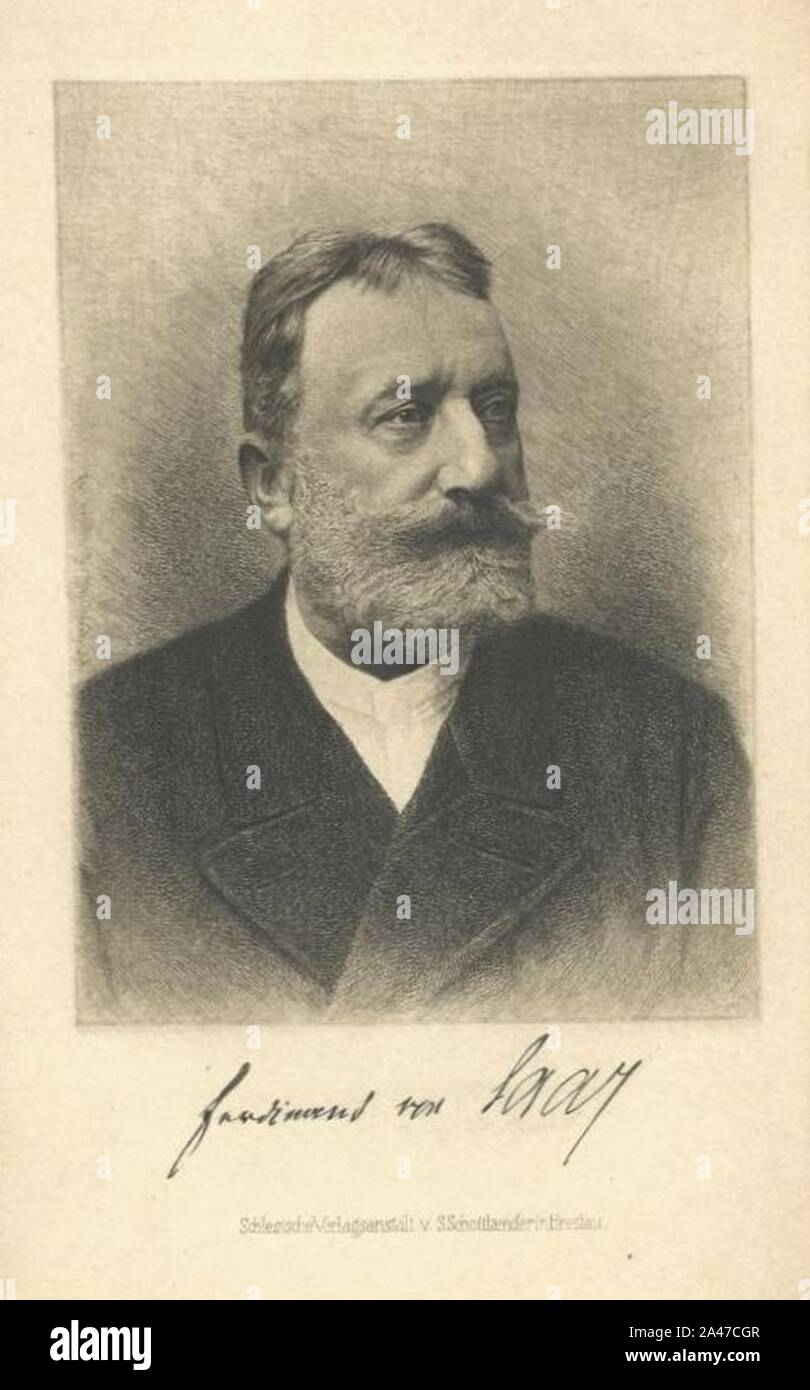 Ferdinand von Saar. Radierung von Johann Lindner Stock Photo - Alamy