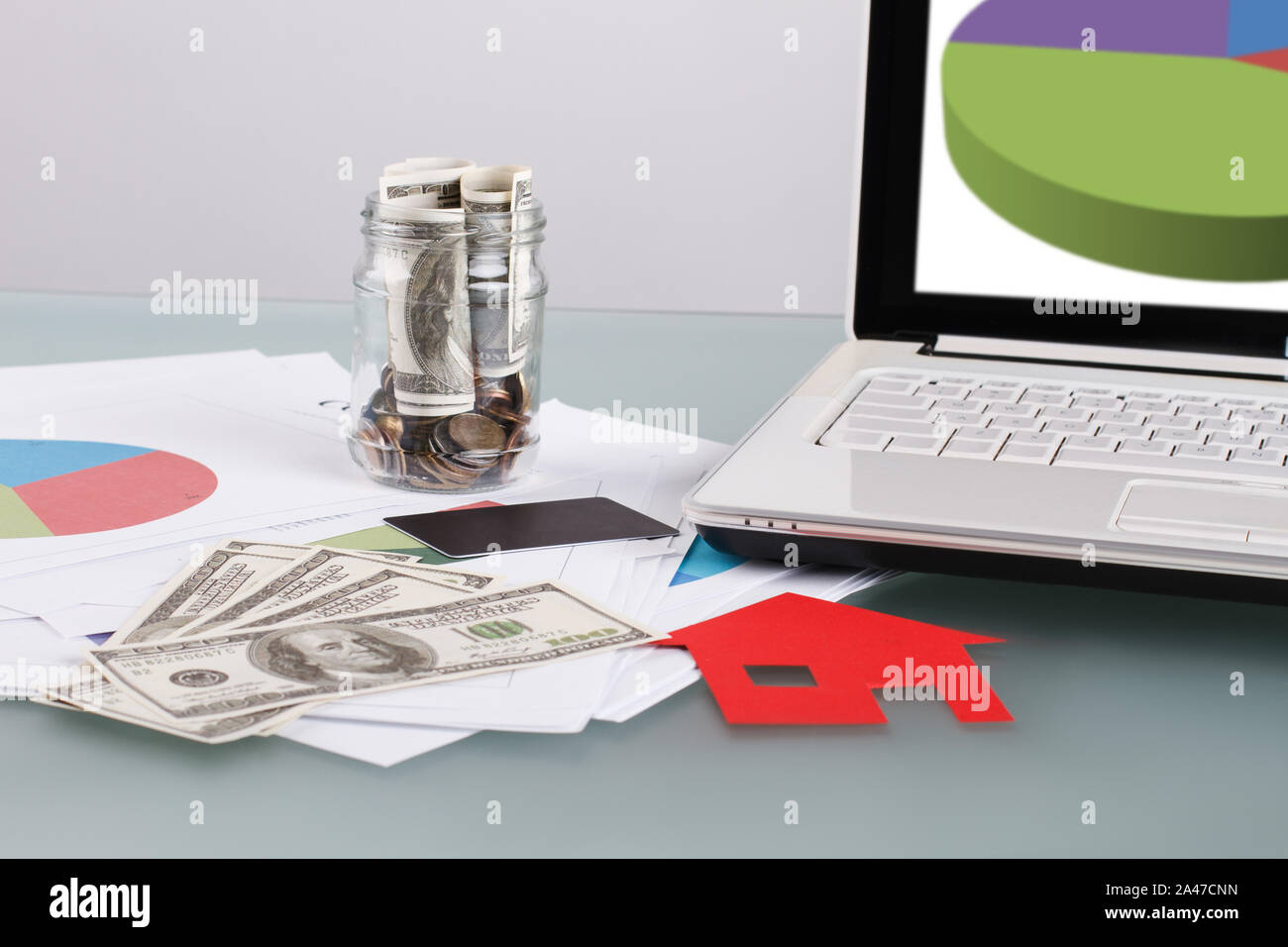 Workplace of real estate agent Stock Photo - Alamy