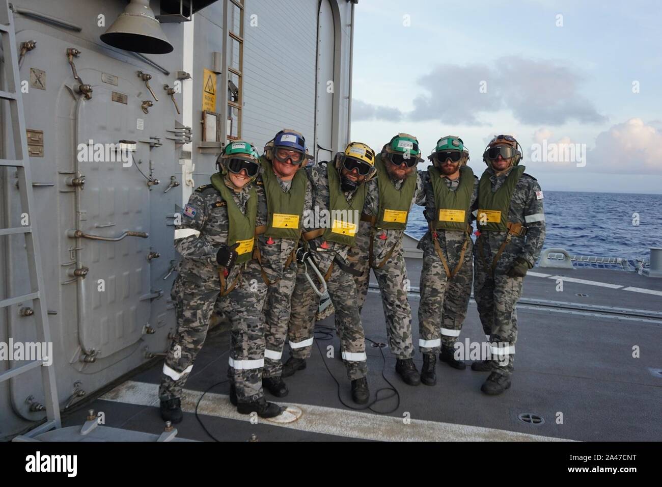 Flight deck crew of HMAS Melbourne in April 2019 Stock Photo - Alamy
