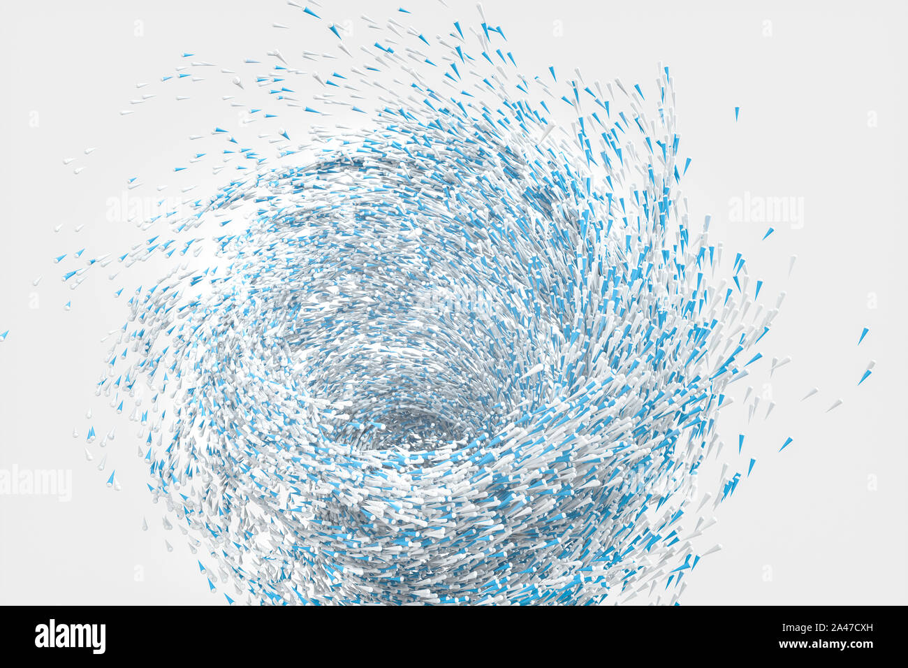 High speed vortex particles, 3d rendering. Computer digital drawing ...