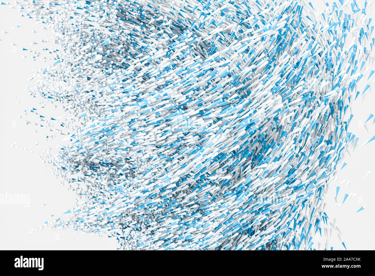 High speed vortex particles, 3d rendering. Computer digital drawing ...