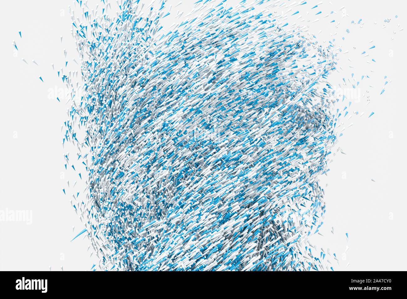 High speed vortex particles, 3d rendering. Computer digital drawing ...