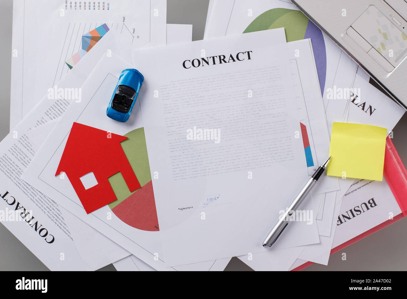 Documents layout with details Stock Photo - Alamy