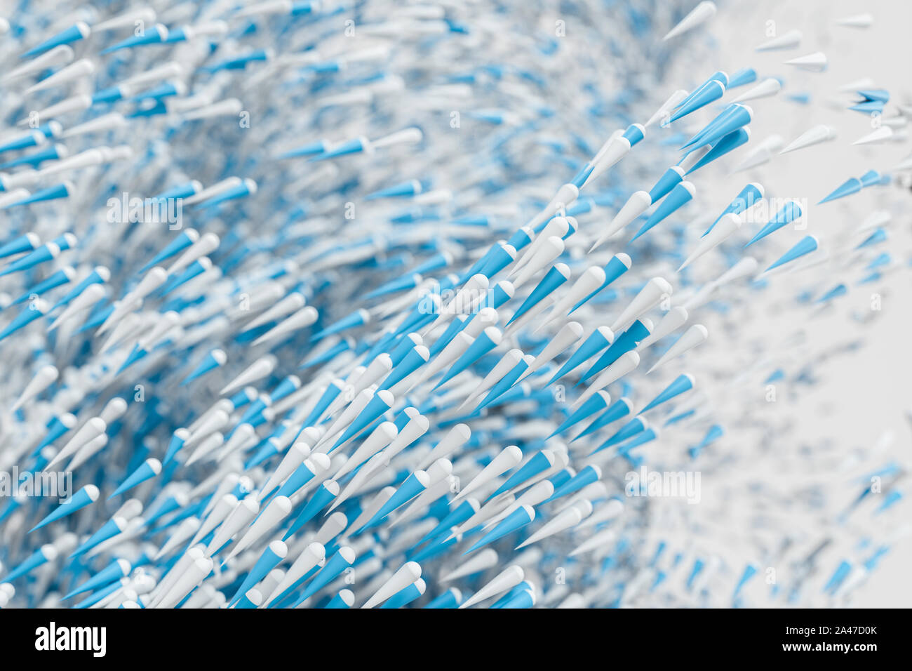 High speed vortex particles, 3d rendering. Computer digital drawing ...