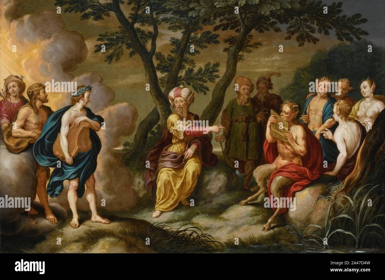 'Apollo and King Midas' by Simon Floquet, c. 1634 Stock Photo - Alamy