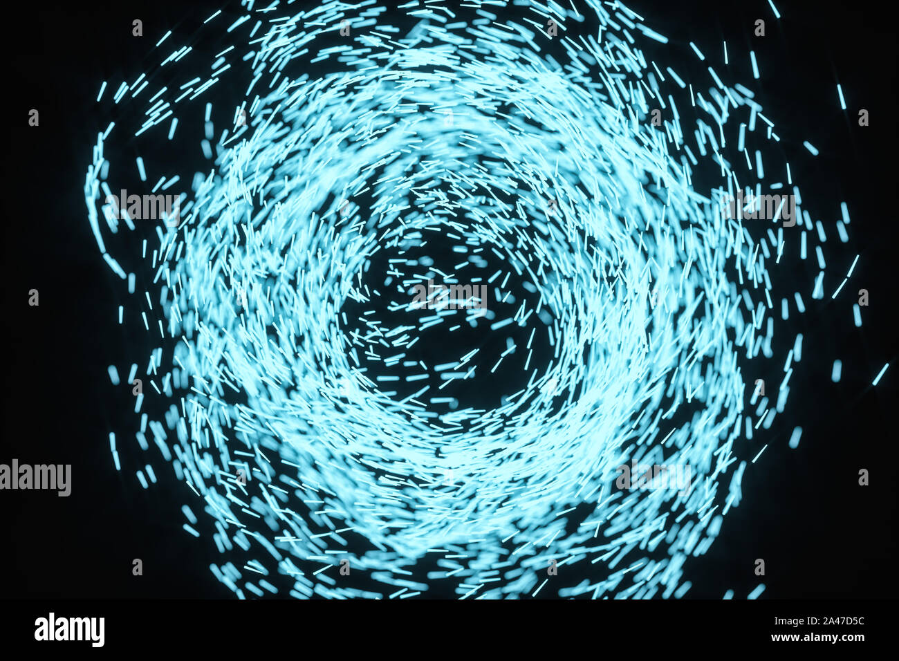 High speed vortex particles, 3d rendering. Computer digital drawing ...