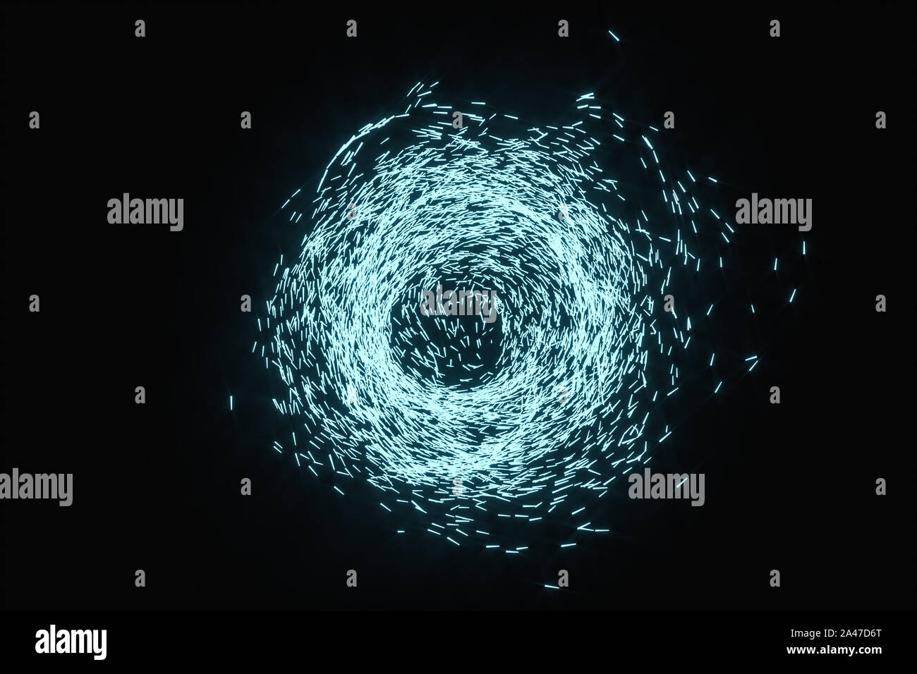 High speed vortex particles, 3d rendering. Computer digital drawing ...