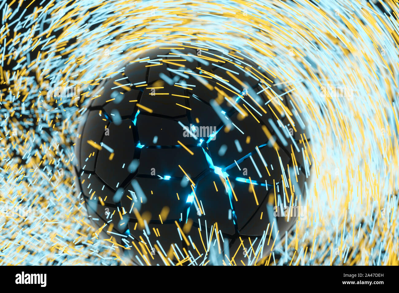 High speed vortex particles, 3d rendering. Computer digital drawing ...