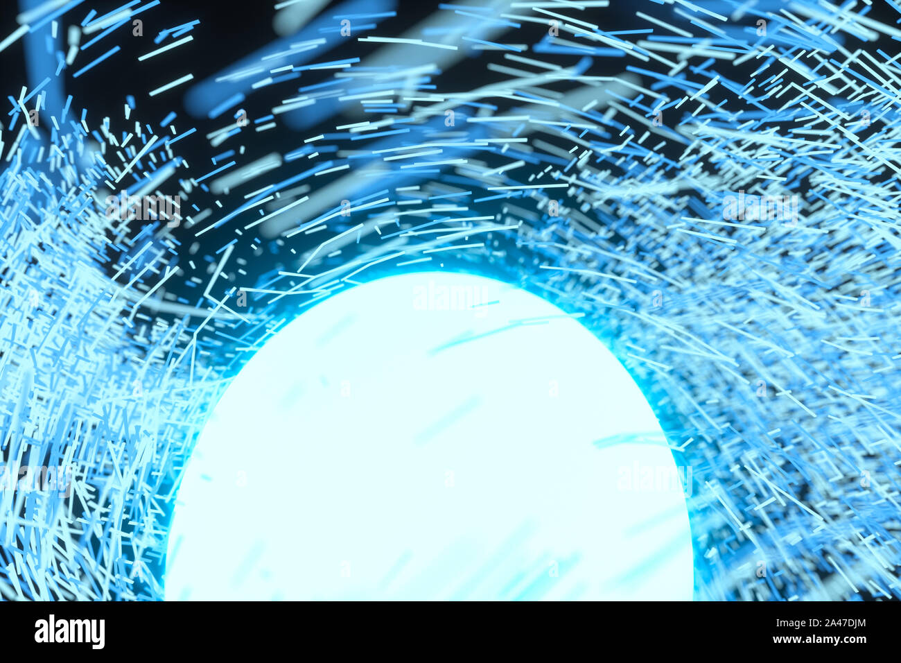 High speed vortex particles, 3d rendering. Computer digital drawing ...