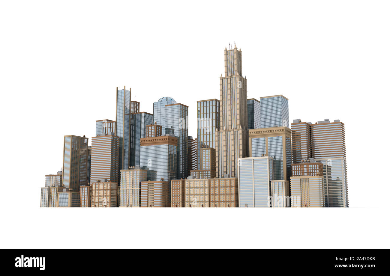 Tall city background 3d render hi-res stock photography and images - Alamy