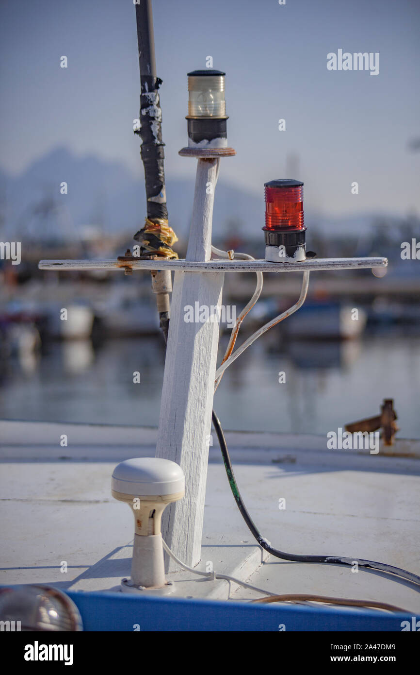 Boat position lights 3 Stock Photo - Alamy