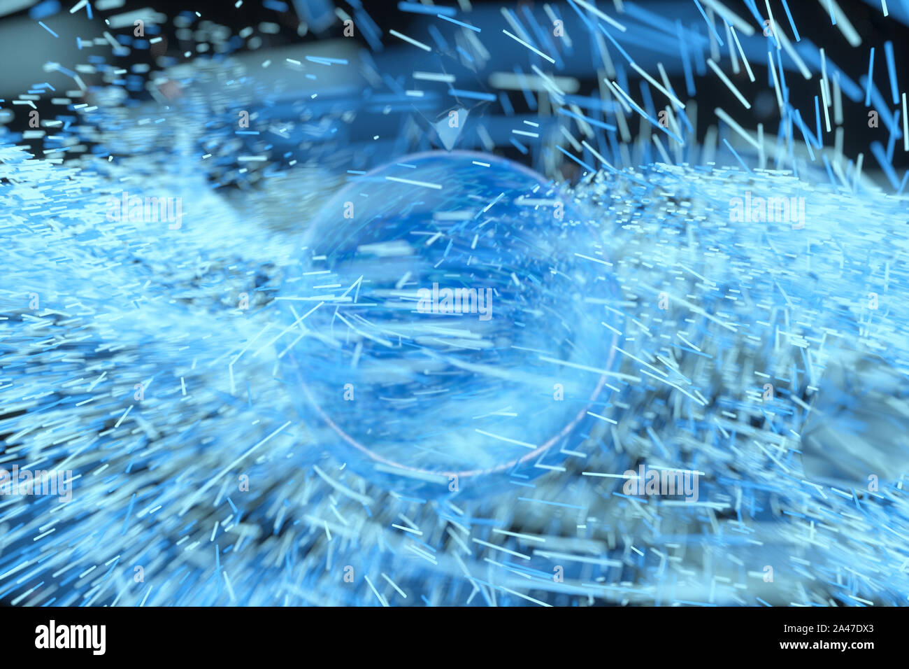 High speed vortex particles, 3d rendering. Computer digital drawing ...