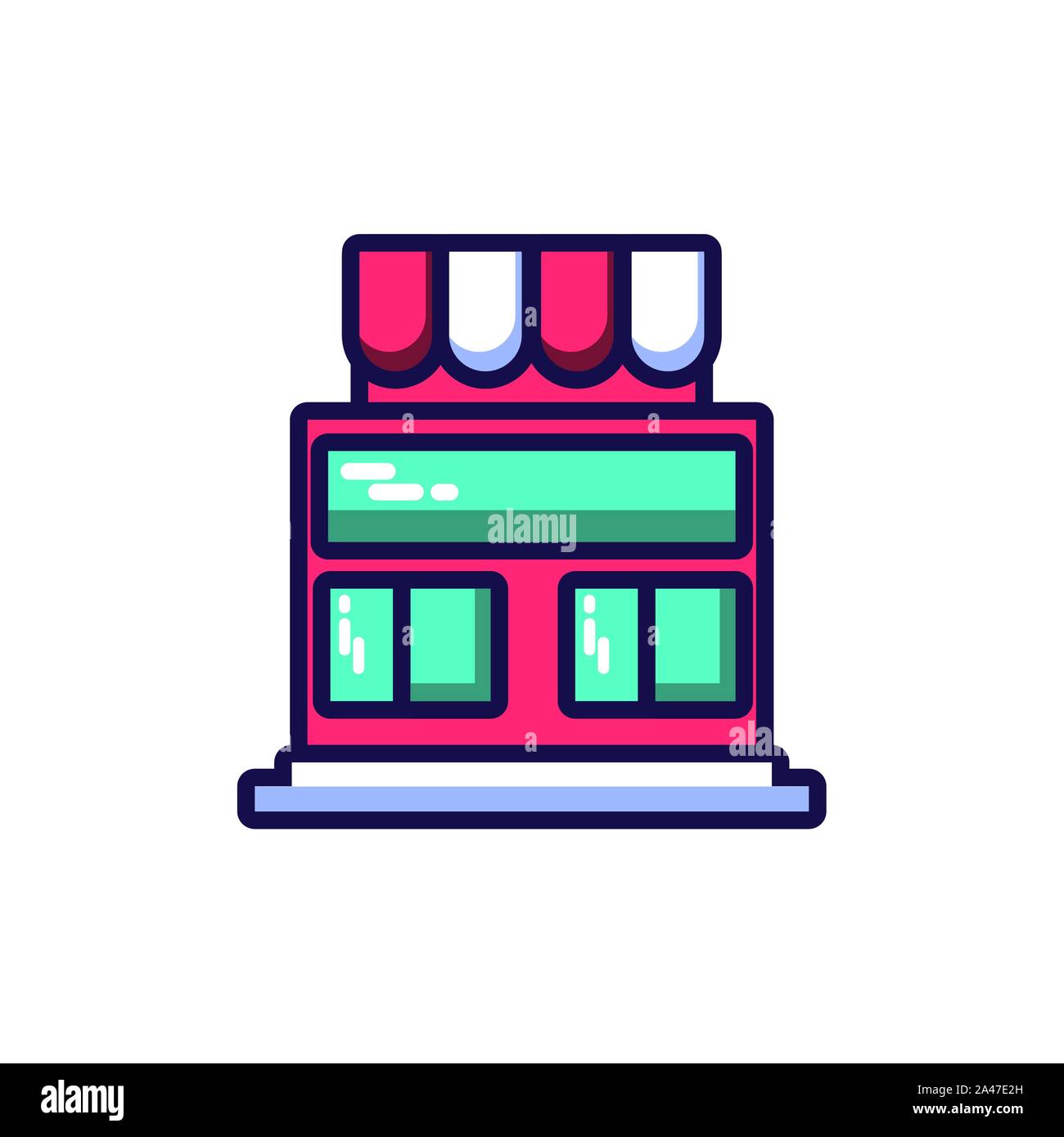 shop front with striped tent in white background vector illustration ...