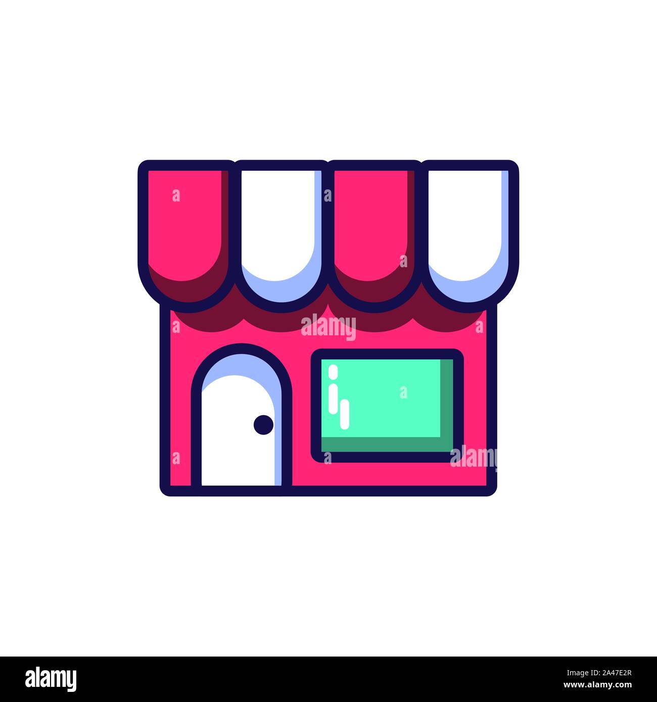 shop front with striped tent in white background vector illustration ...