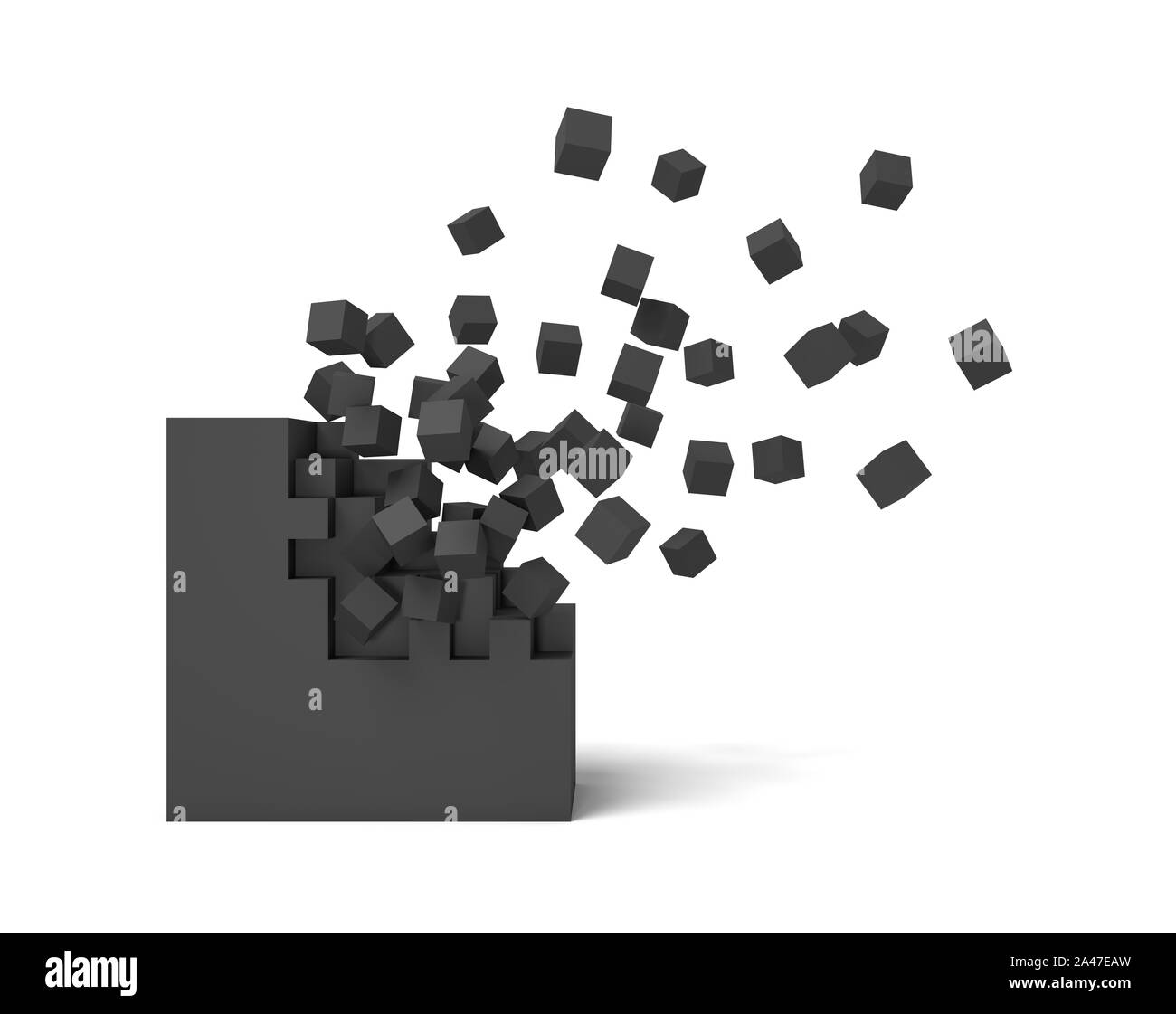 3d rendering of a black square on a white background starting to get ...