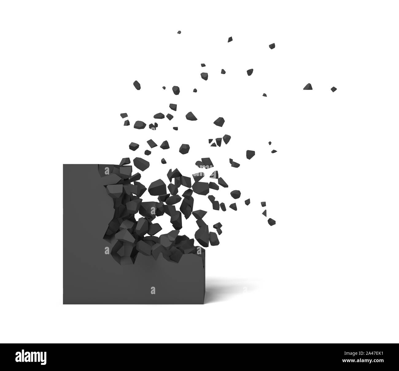 3d rendering of a black square on a white background starting to get ...