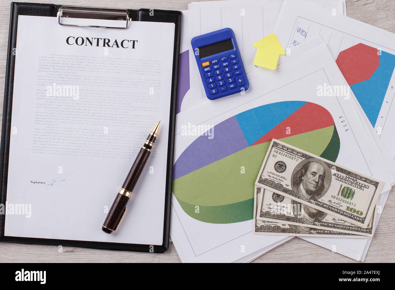 Signed contract. Office concept Stock Photo - Alamy