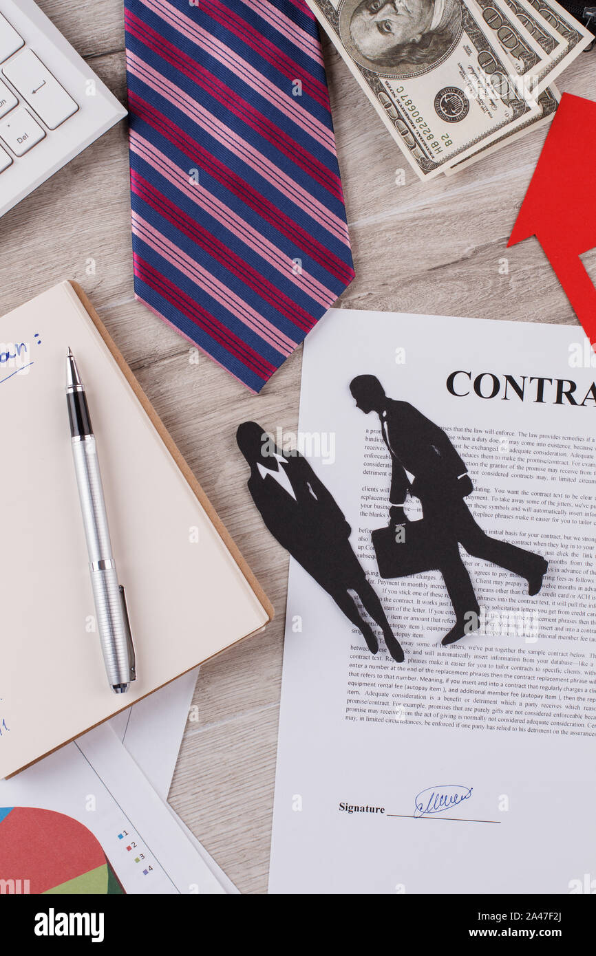 Signed contract in focus Stock Photo - Alamy