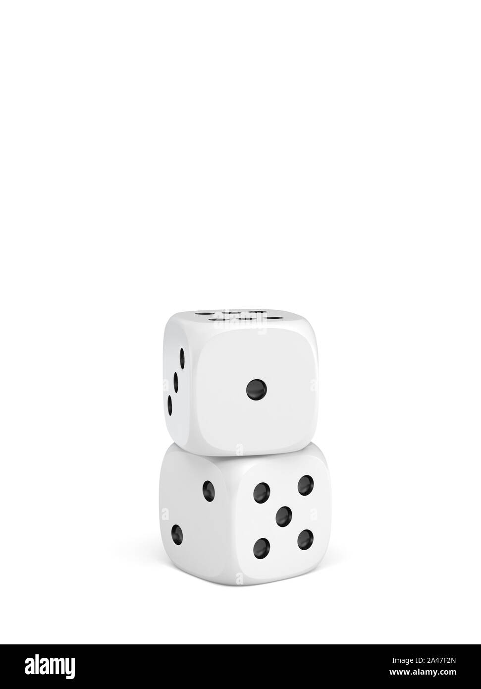 3d render two white dice hi-res stock photography and images - Alamy