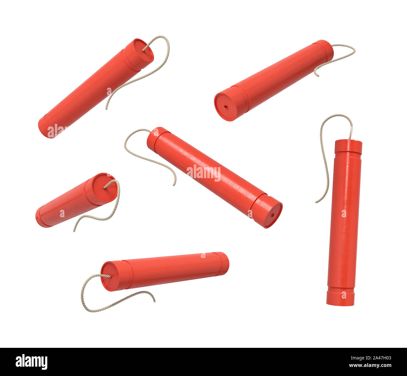 3d rendering of red TNT dynamite sticks isolated on white background ...