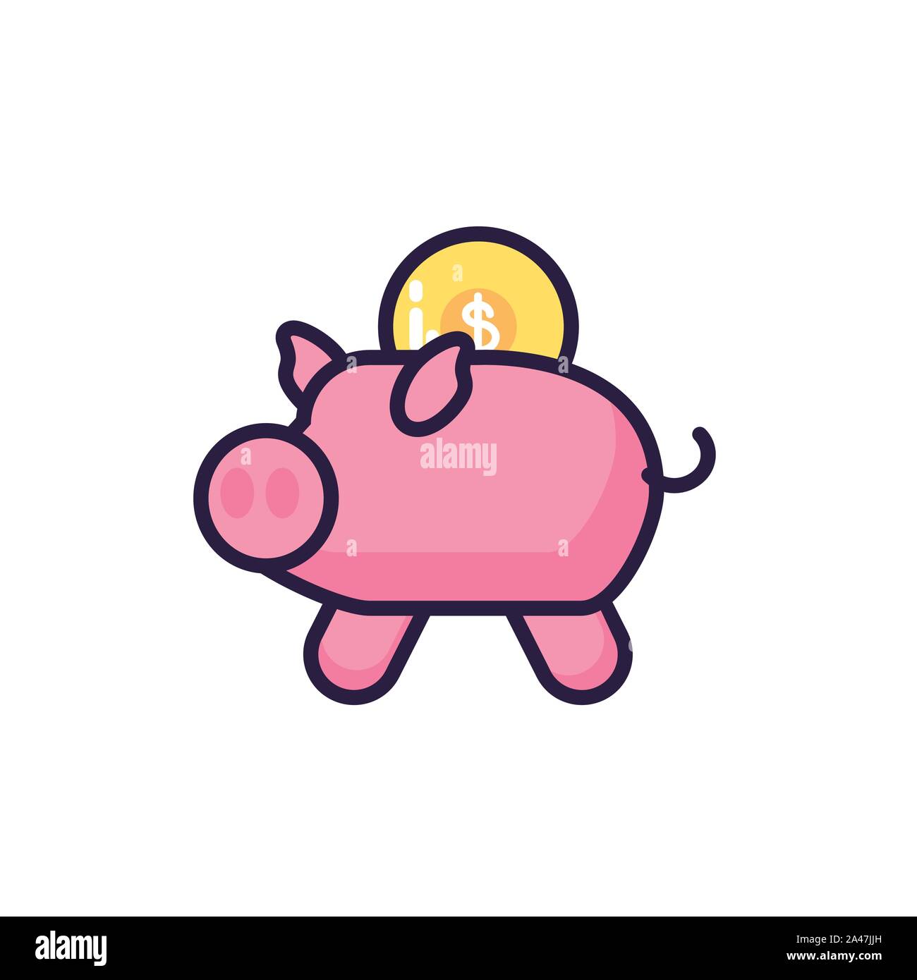 money savings and pig on white background vector illustration design ...