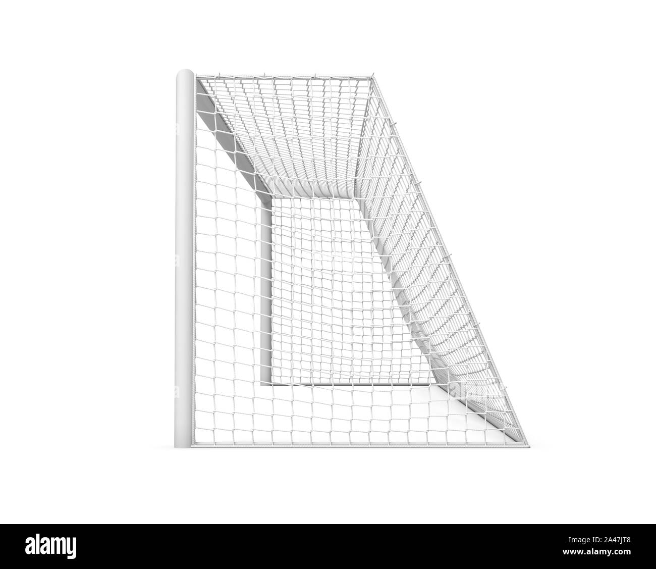 3d rendering of white empty football gates isolated on a white ...