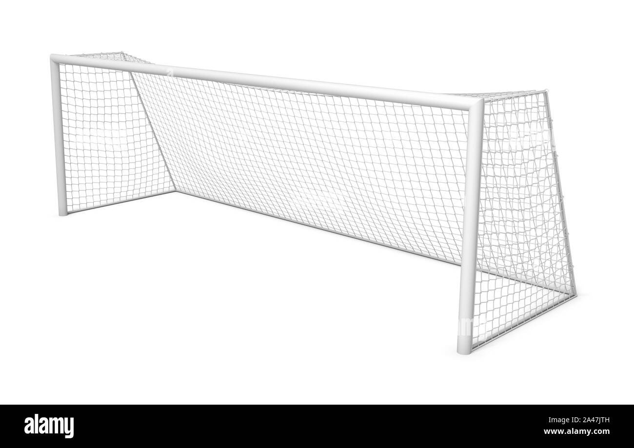 Empty soccer goal on a soccer field Black and White Stock Photos ...