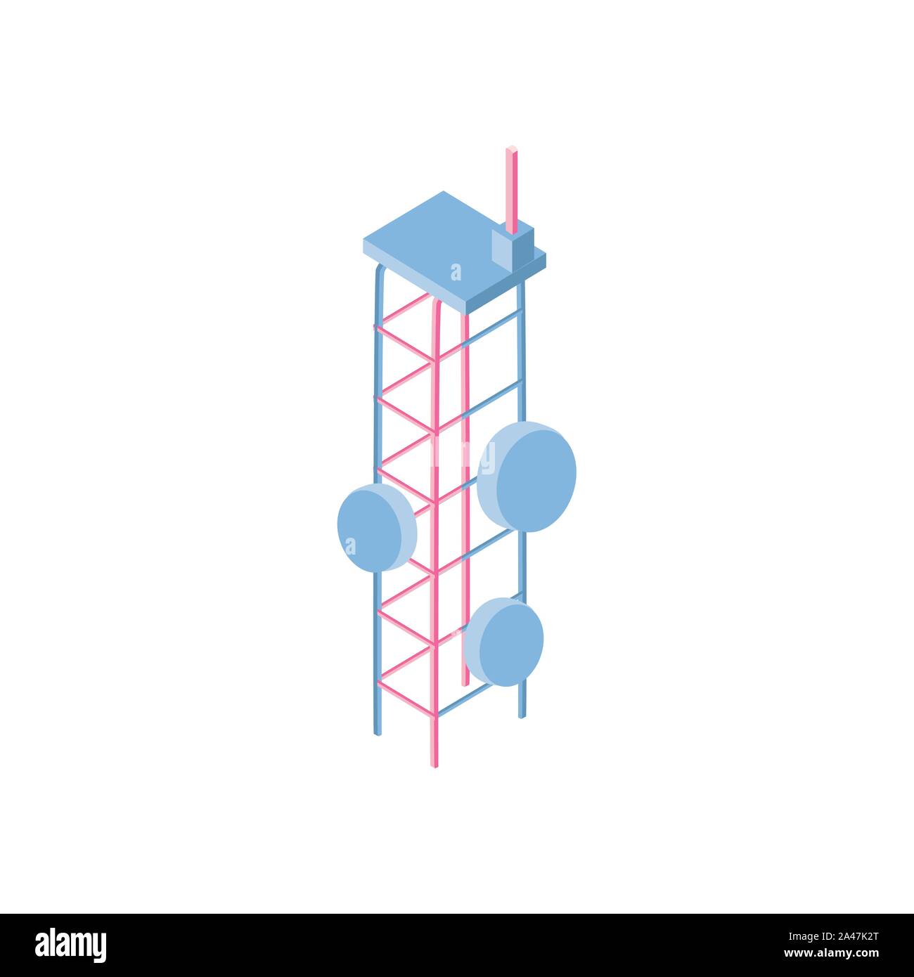 telecommunications tower in white background vector illustration design ...