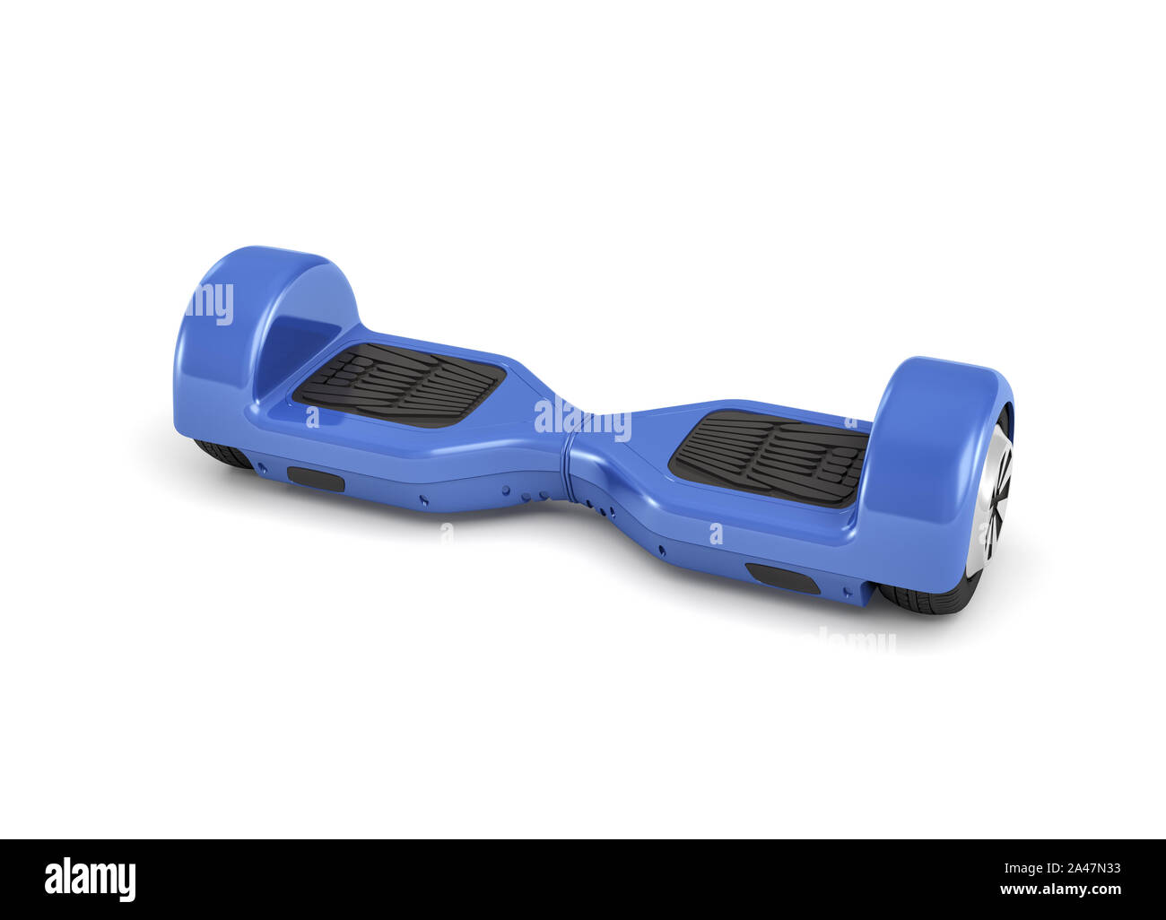 3d rendering of a single blue hoverboard in front view isolated on ...