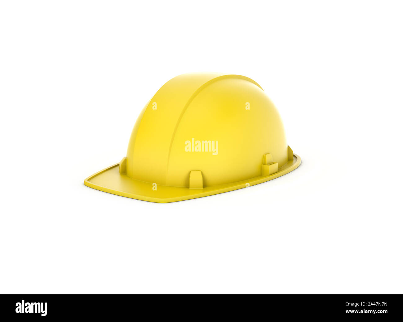 3d rendering of a yellow helmet isolated on the white background ...
