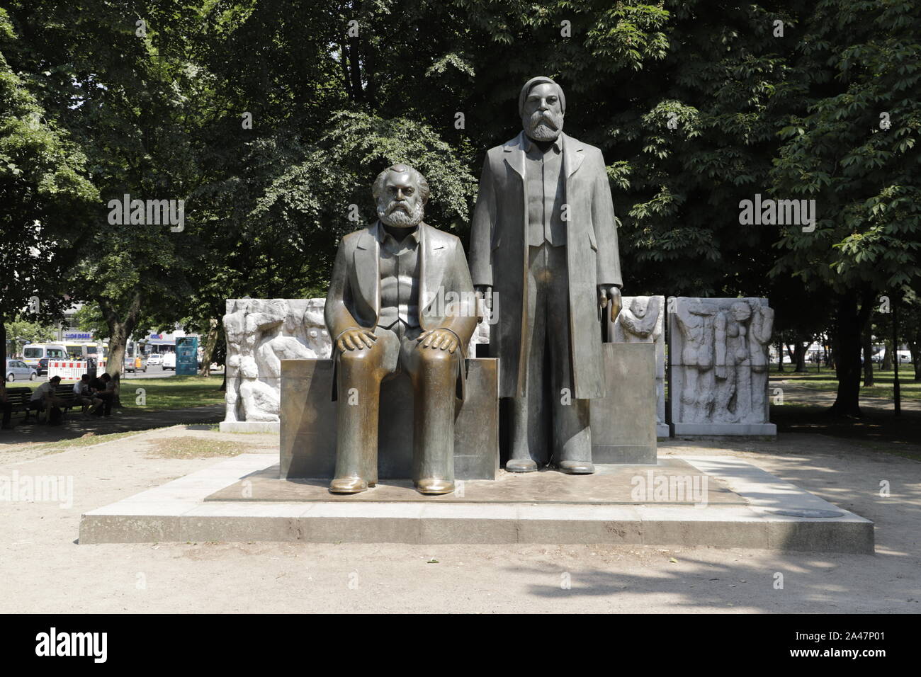 Public park of the marx engels forum created during the hi-res stock ...