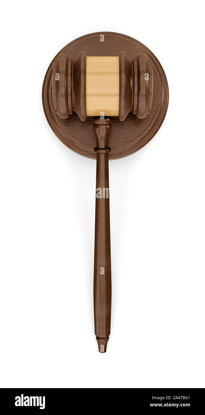 3d rendering of an isolated dark wood judge gavel resting on a sound ...