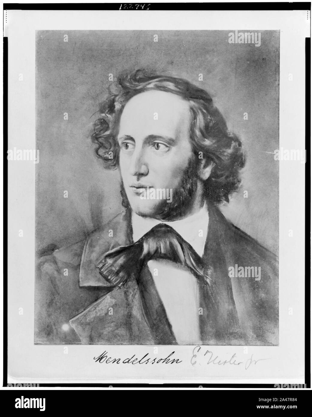 Felix Mendelssohn-Bartholdy, head-and-shoulders portrait, facing left ...
