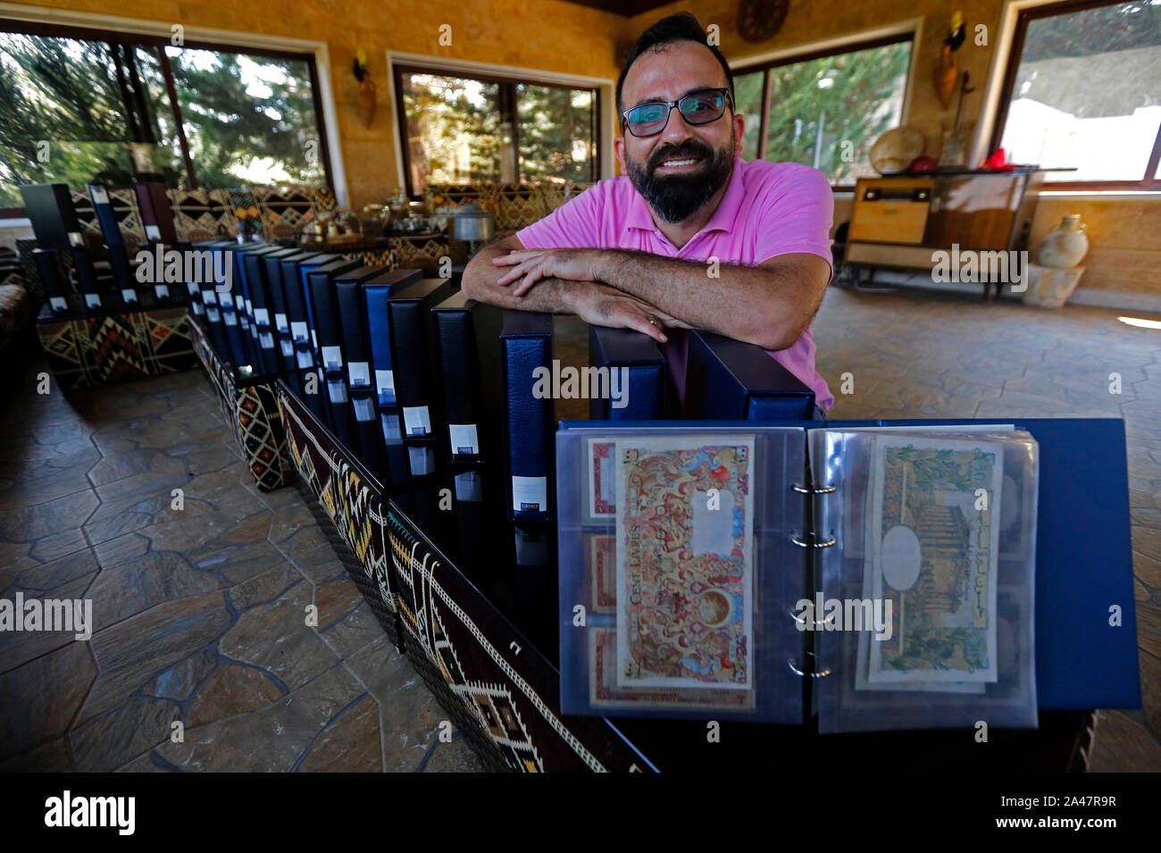 Chakra, Lebanon. 12th Oct, 2019. Wissam Ali Youssef shows his ...