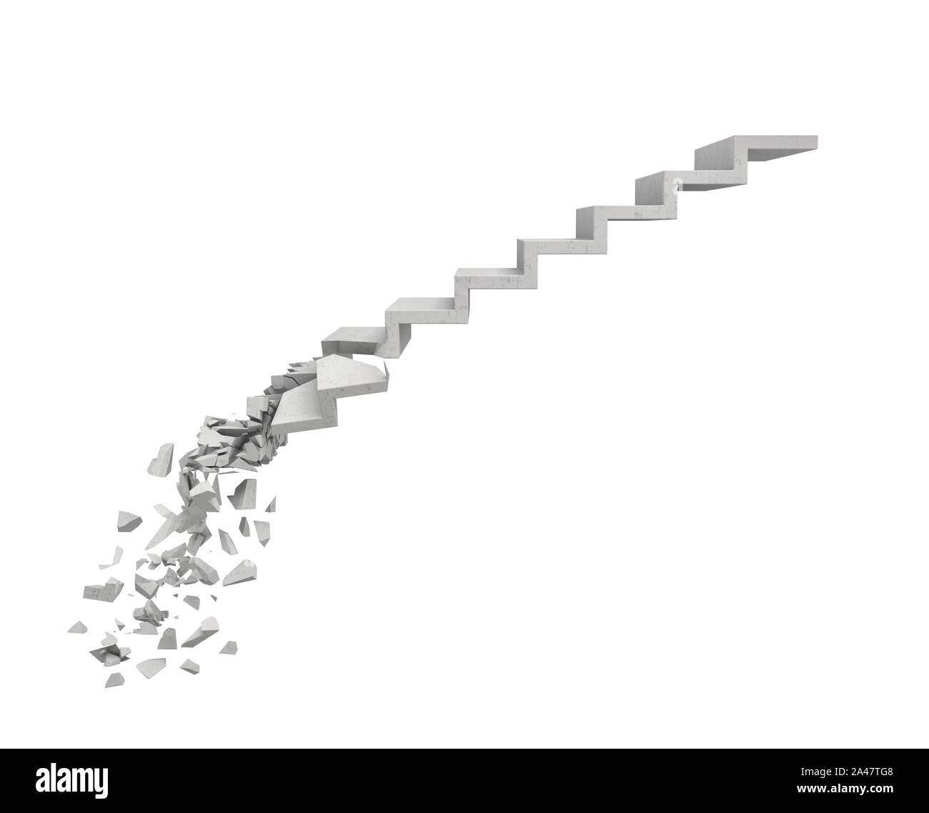 Broken stone steps Cut Out Stock Images & Pictures - Alamy