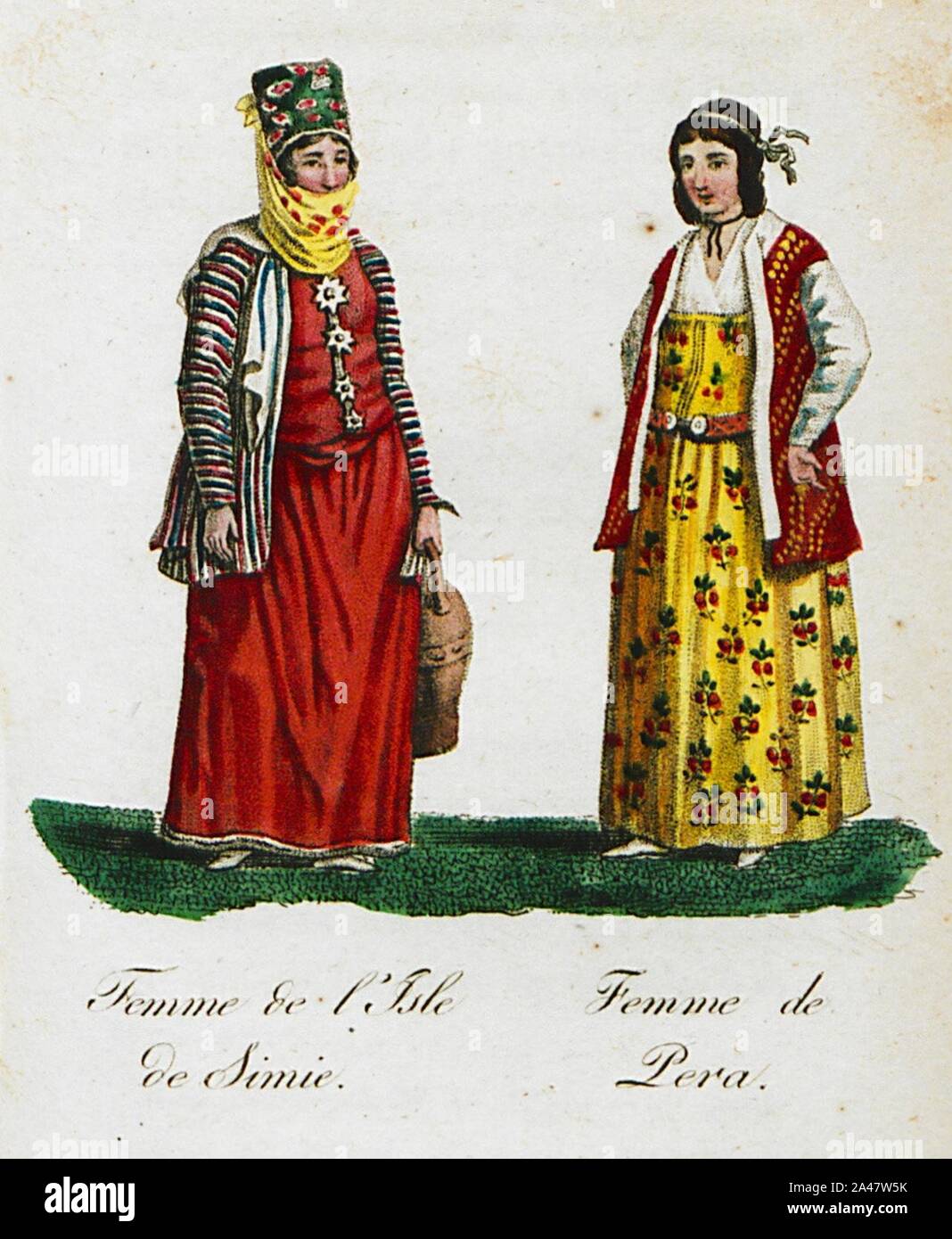 Femme de l'isle de Simie Femme de Pera - Castellan Antoine-laurent ...